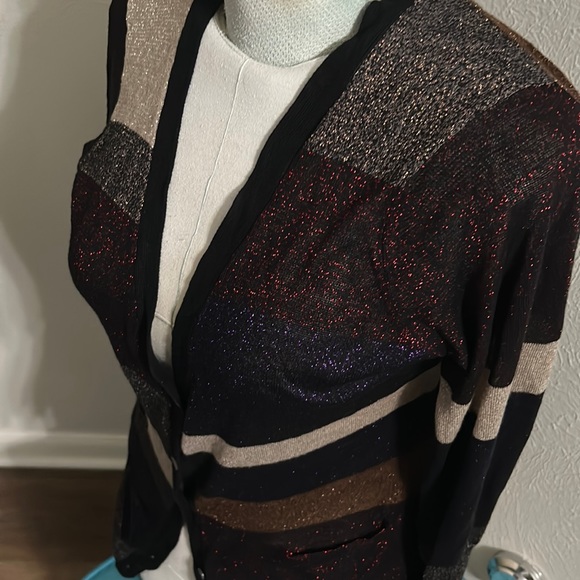 Simply Vera Vera Wang | Sweaters | Stunning Sparkly Colorblock Cardigan ...